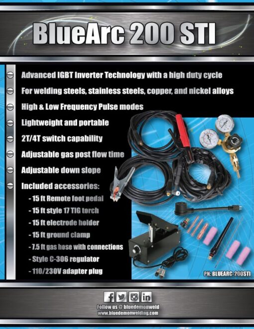 BlueArc 200STI 200A DC Only STICK-TIG inverter welding machine ...